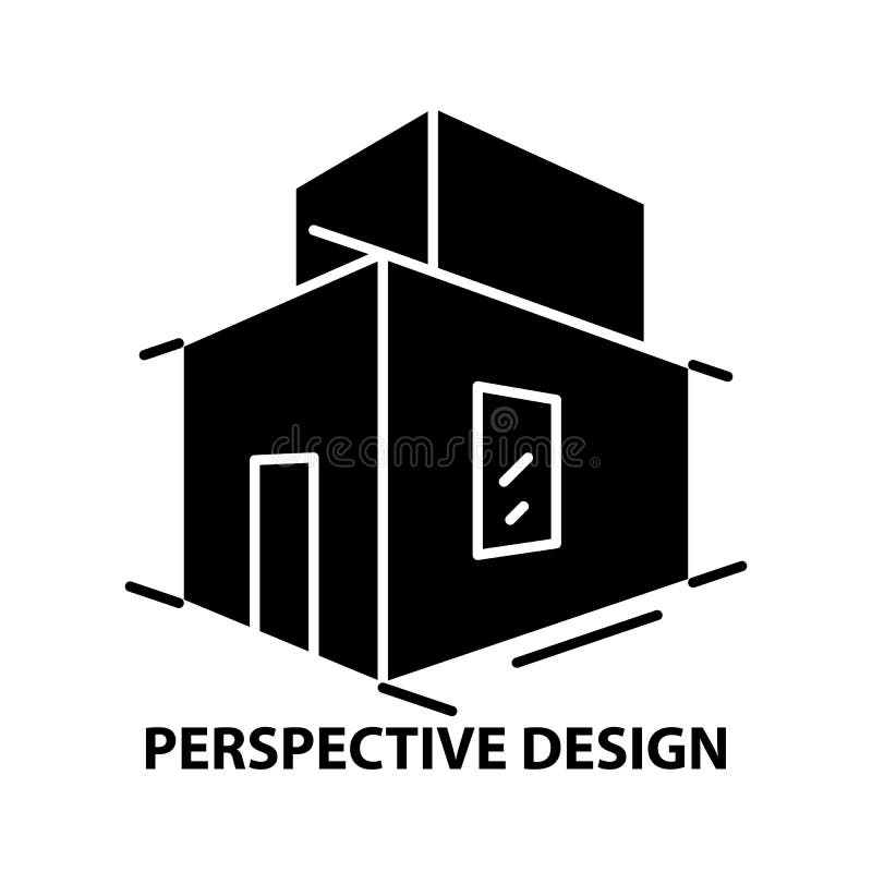 Perspective Design Icon, Black Vector Sign with Editable Strokes ...
