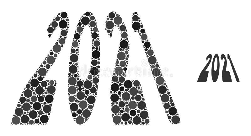 2021 Perspective Digits Collage of Round Dots Stock Illustration ...