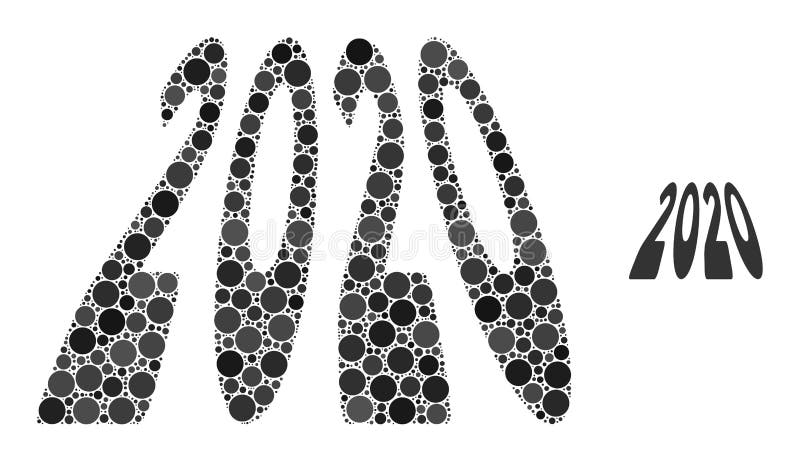 2020 Perspective Digits Collage of Round Points Stock Illustration ...