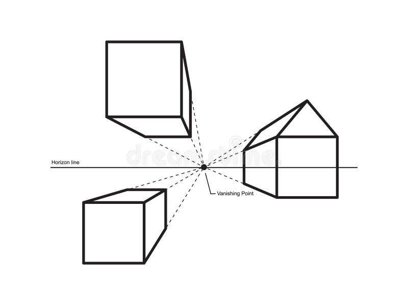 Perspective Drawing Isolated on White Background Vector Stock Vector ...