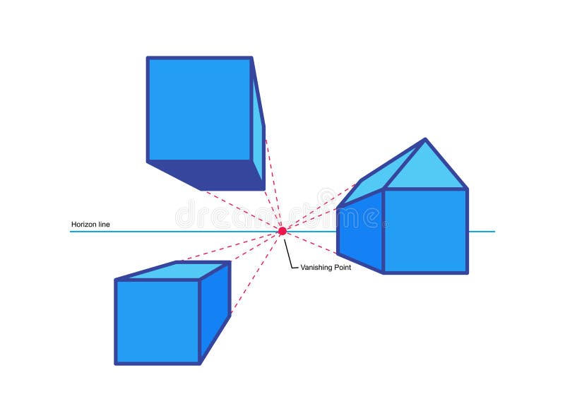 Perspective Drawing Isolated on White Background Vector Stock Vector ...