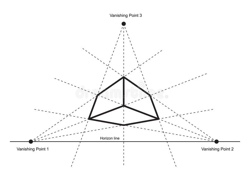 Perspective Drawing Isolated on White Background Vector Stock Vector ...
