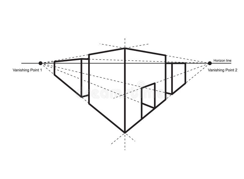 Perspective Drawing Isolated on White Background Vector Stock Vector ...