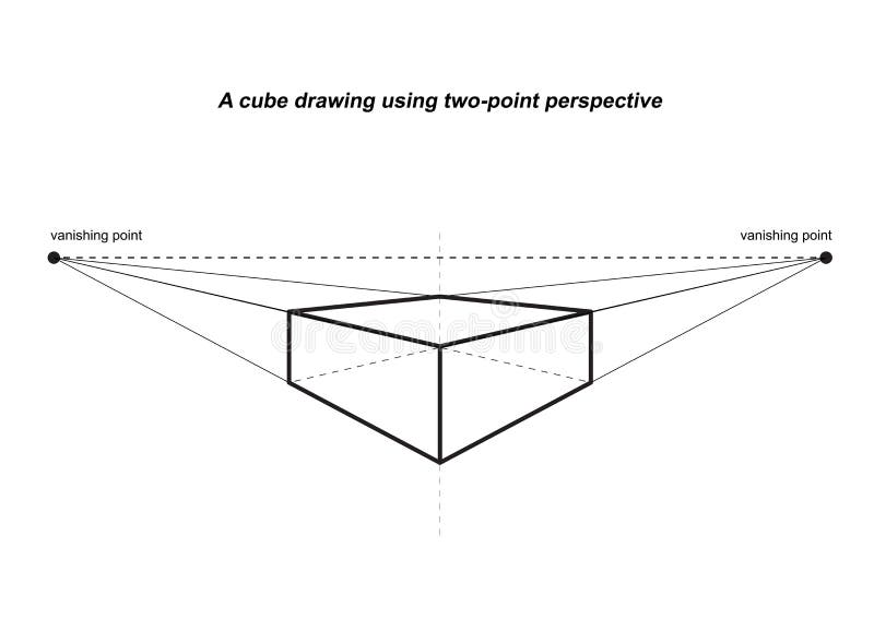 Perspective Drawings Isolated on White Background Vector Stock Vector ...