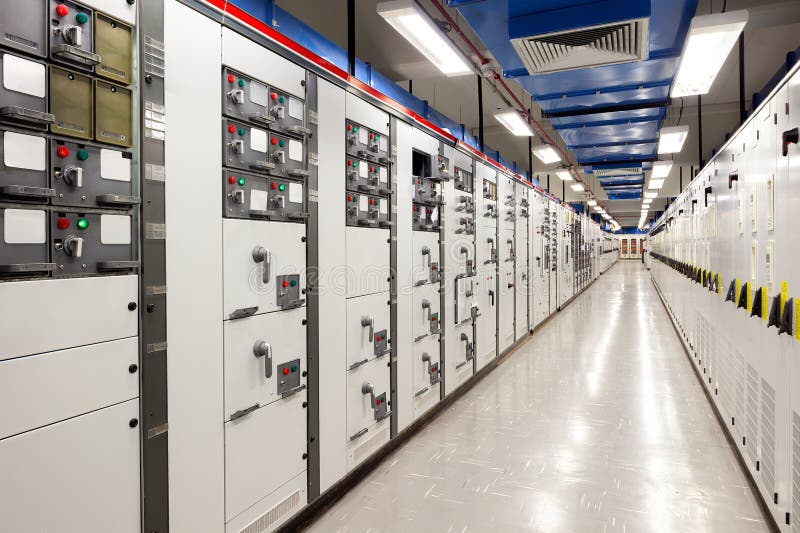 Electrical switchgear room stock photo. Image of voltage - 289575966