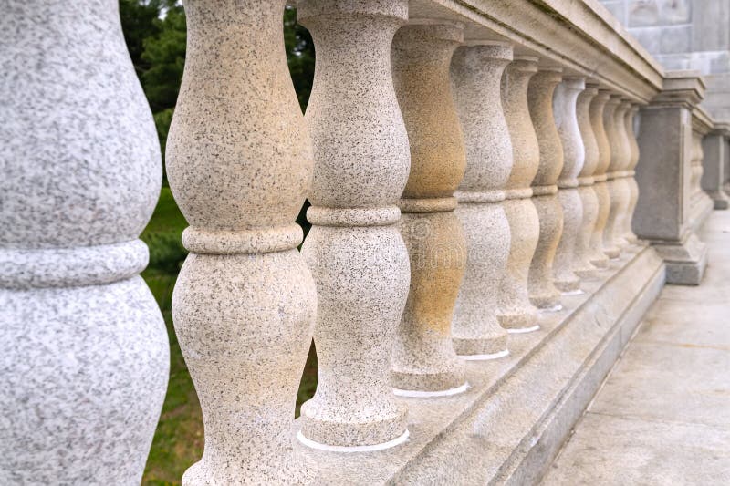 Perspective of the Elegant Marble Balustrade on the Bridge with ...