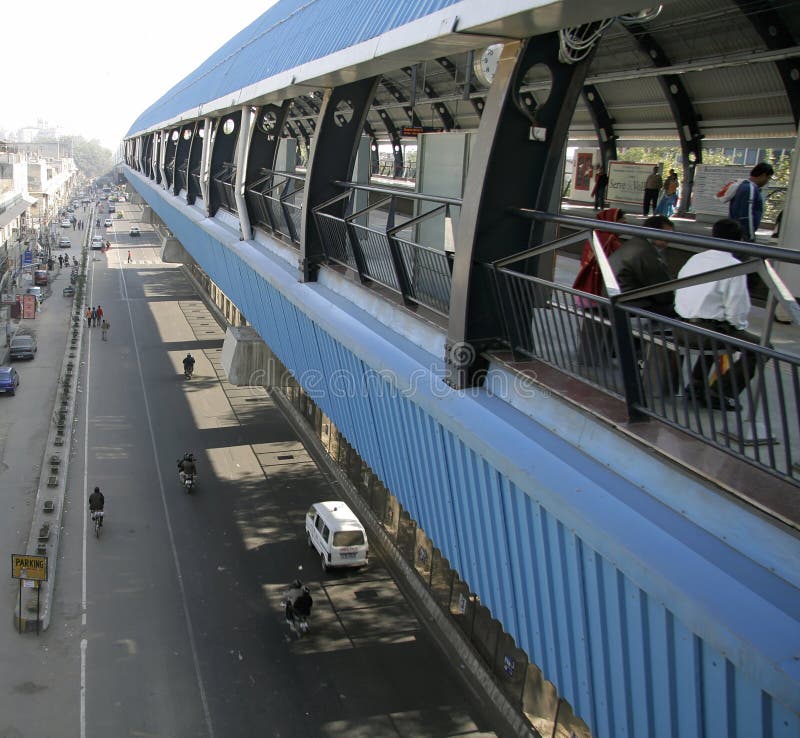 Perspective of Elevated Metro Station Editorial Photo - Image of metal ...