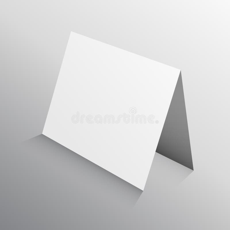 Perspective Folded Paper Card in 3d. Mockup Template Stock Vector ...