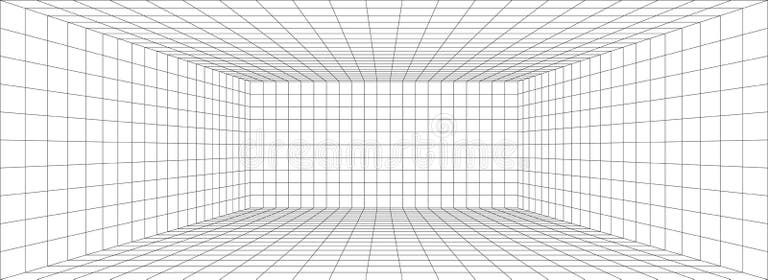Perspective Grid Background 3d Vector Illustration. Model Projection ...