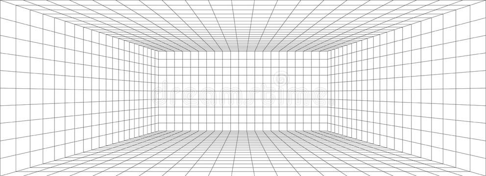 Perspective Grid Background 3d Vector Illustration. Model Projection ...