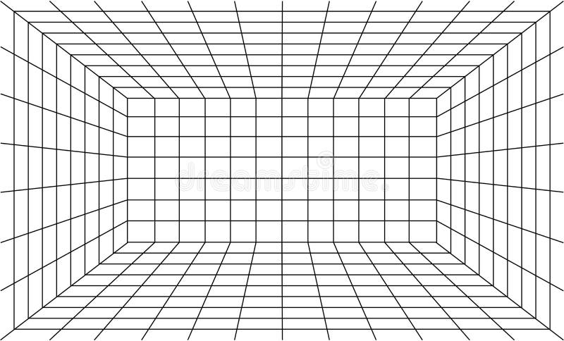 Perspective Grid Black Thin Line. Vector Stock Illustration ...