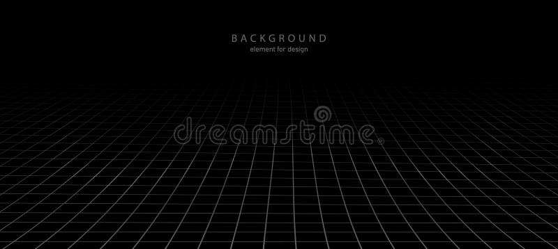 Perspective Grid with Depth of Field Effect. Abstract Wireframe ...