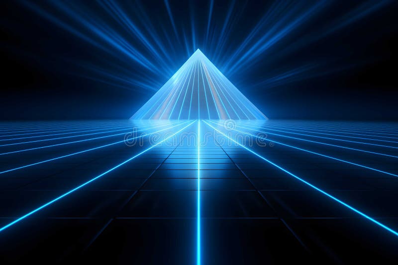 Perspective Grid Line Up and Down Radial Lighting Effect, Generated AI ...