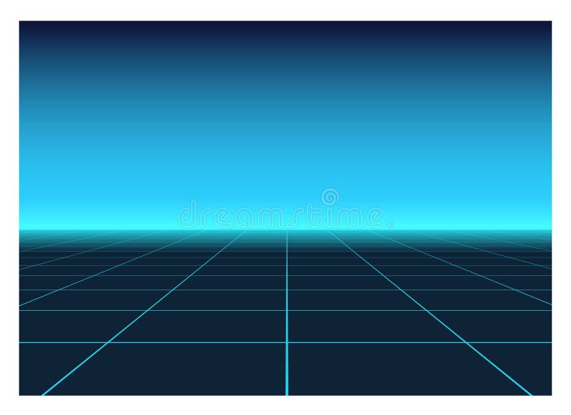 Perspective Grid in Retro Futurism Style. Stock Illustration ...