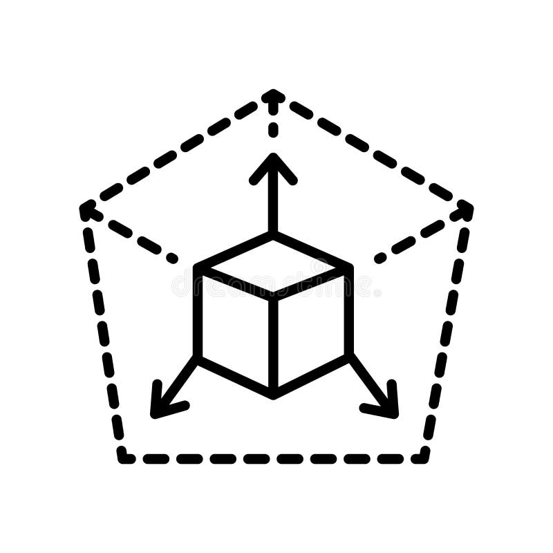 3D Design Icon Vector Isolated on White Background, 3D Design Si Stock ...