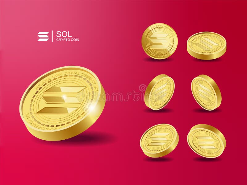 Solana SOL Cryptocurrency Coins. Editorial Photo - Illustration of bank ...