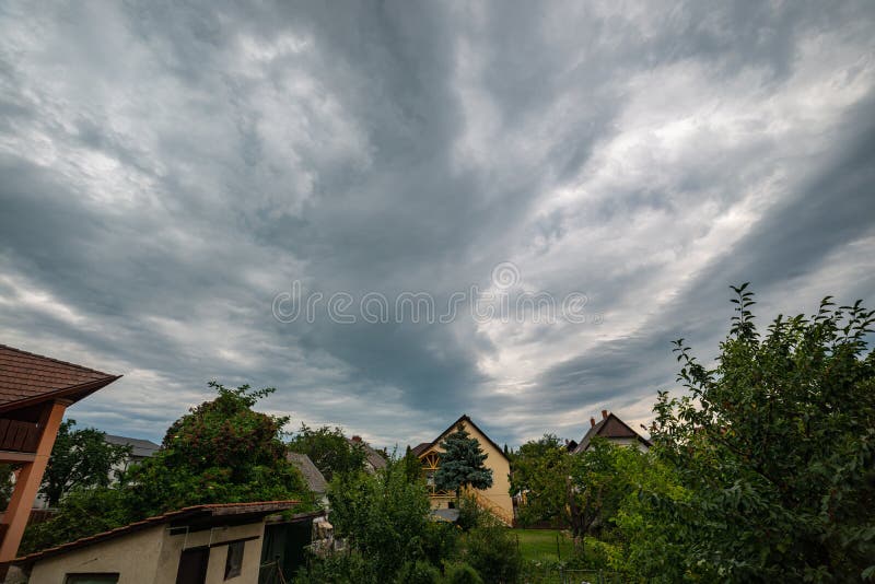Wide Angle Shot of Wave Clouds Seen from Below Stock Image - Image of ...