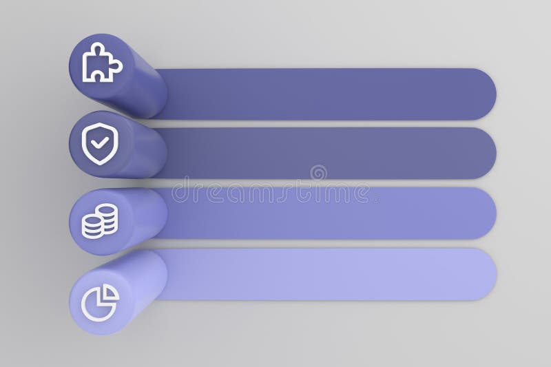 Perspective Infographic Pillars with Shadows. Presentation Template. 5 ...