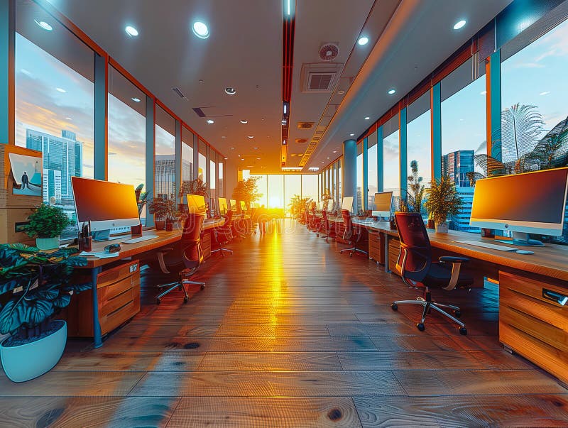 Perspective Interior Modern Working Area in the Office , Have Warm ...