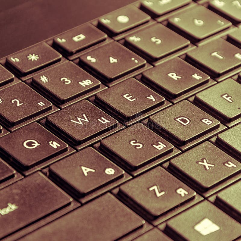 Perspective of the Keyboard a Laptop. Stock Photo - Image of blurred ...
