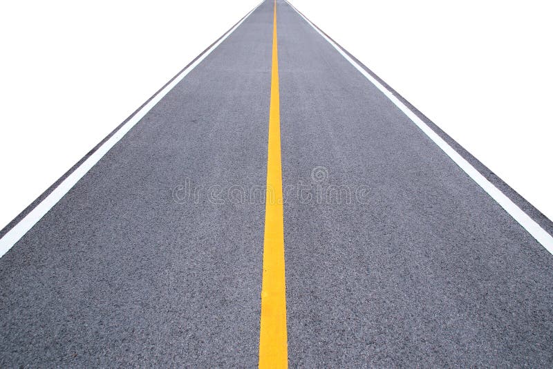 Long Perspective Road Isolate on White Background Stock Image - Image ...