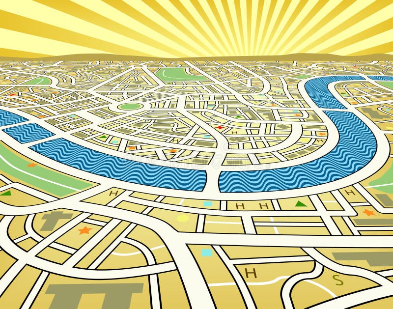 Blank street map stock vector. Illustration of downtown - 18192509