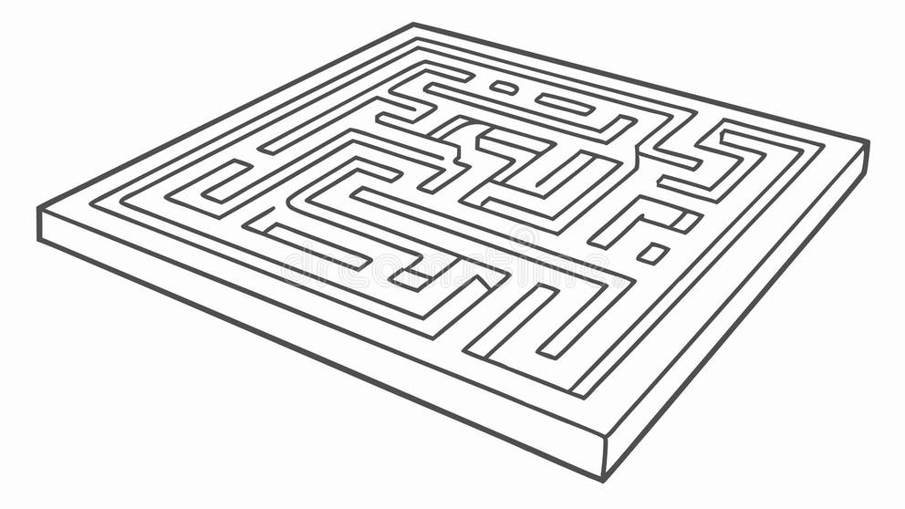 Perspective Maze Puzzle Vector Illustration, Vector Design Generative ...