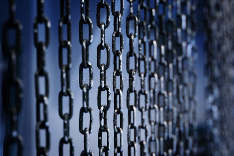 Perspective of Metal Chains Curtain Background. Selected Focus Stock ...