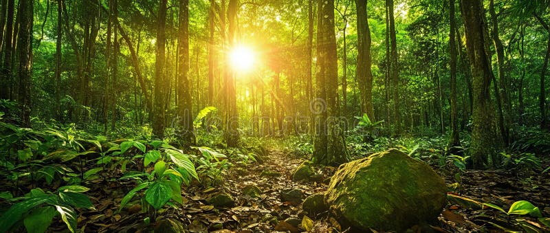 Perspective of the Mountain River in the Jungle of Goa, India Stock ...