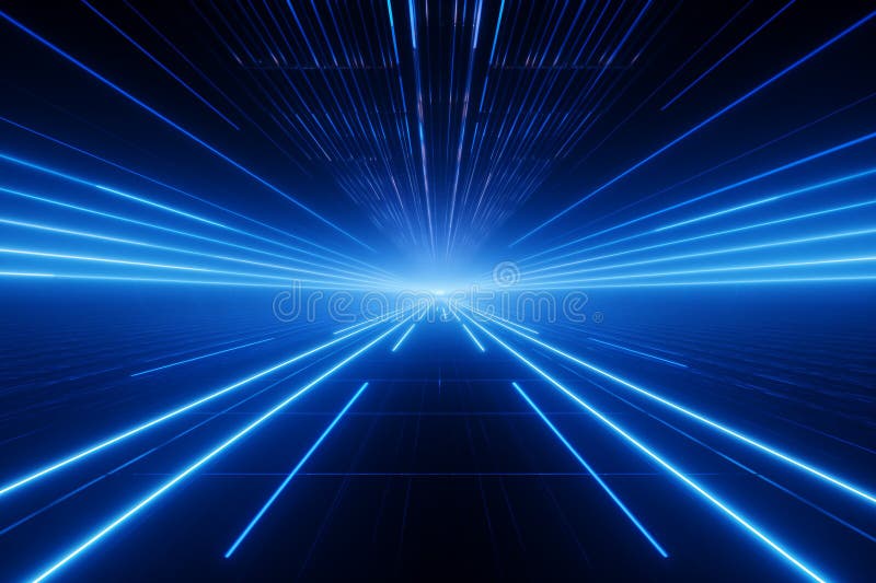 Perspective Neon Lighting Grid Line Up and Down. by Generative AI Stock ...