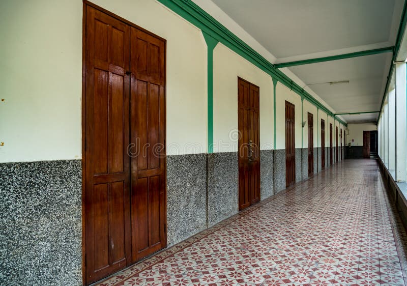 School balcony stock image. Image of facade, cement - 115657579