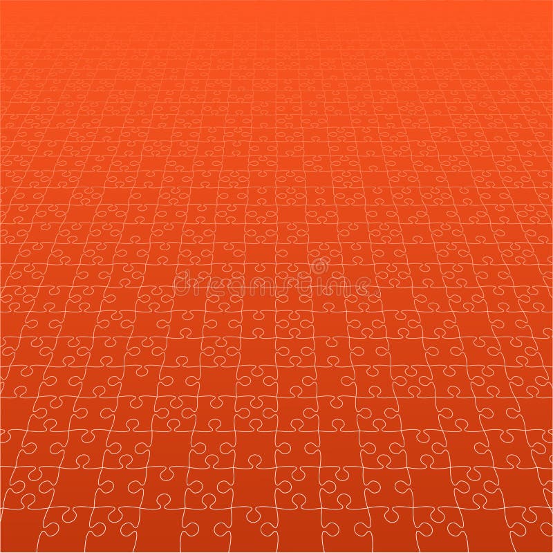 Perspective Orange Puzzles Pieces - Vector Jigsaw Stock Vector ...