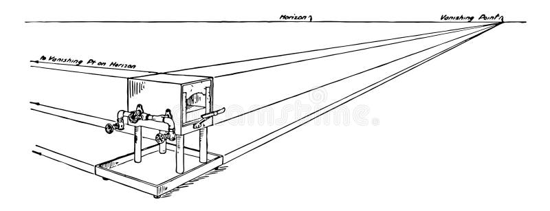 Perspective Outline of Object, Surface Transparent, Vintage Engraving ...