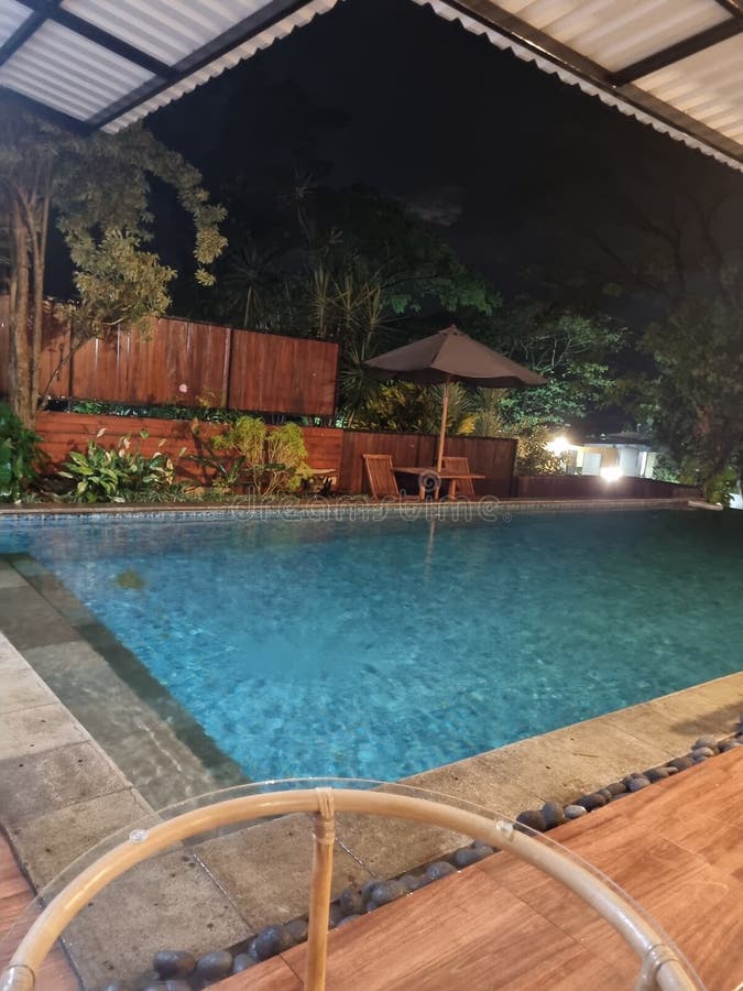 Perspective Picture Pool and Terrace View Stock Image - Image of ...