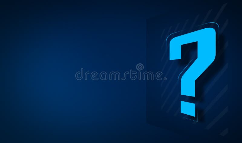 Perspective Question Mark Concept on Blue Background, Digital Question ...