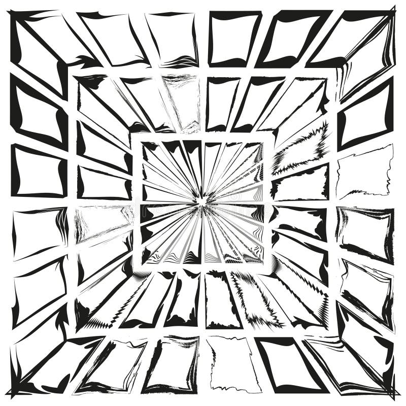 Perspective Radial Lines. Abstract Vector Burst. Symmetrical Black ...