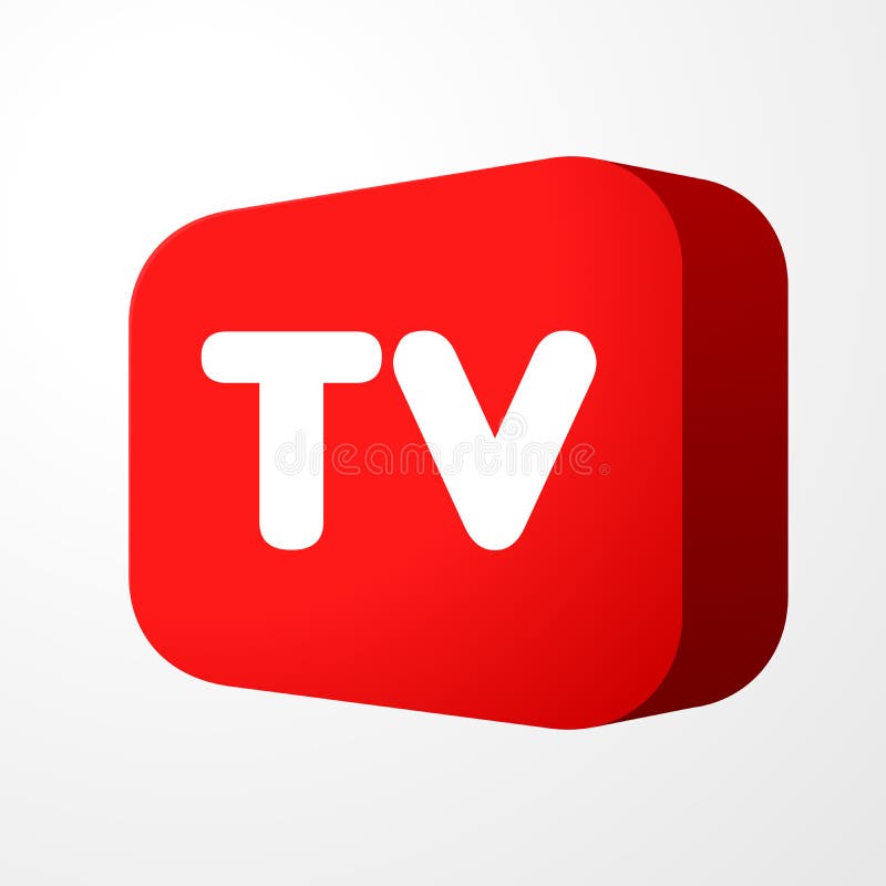Perspective Red Box with TV Text Stock Vector - Illustration of graphic ...