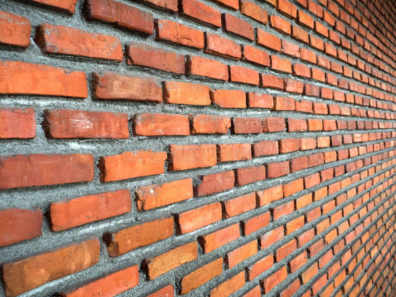 Perspective Red Brick Wall Background Stock Image - Image of backdrop ...