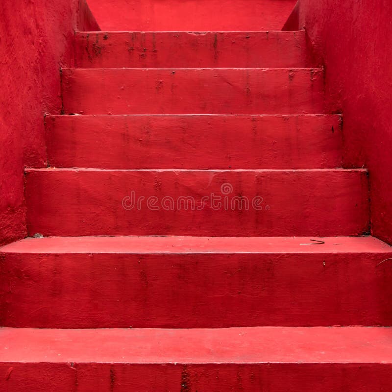 Red concrete staircase stock photo. Image of urban, city - 86240918