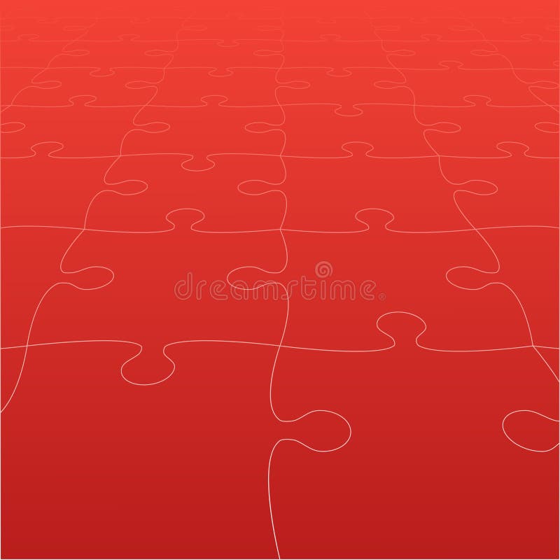 Perspective Red Puzzles Pieces - Vector Jigsaw Stock Vector ...