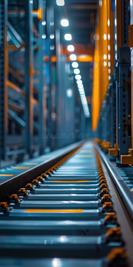 A Perspective Shot of an Automated Storage and Retrieval System Stock ...