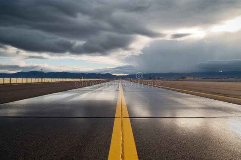 Perspective Shot of Empty Drag Strip from Start Line Stock Photo ...