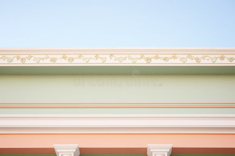 Perspective Shot of a Georgian Cornice with Repeating Dentil Patterns ...