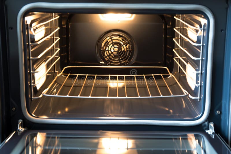 Perspective Shot from Inside an Empty Clean Electric Oven Stock Image ...