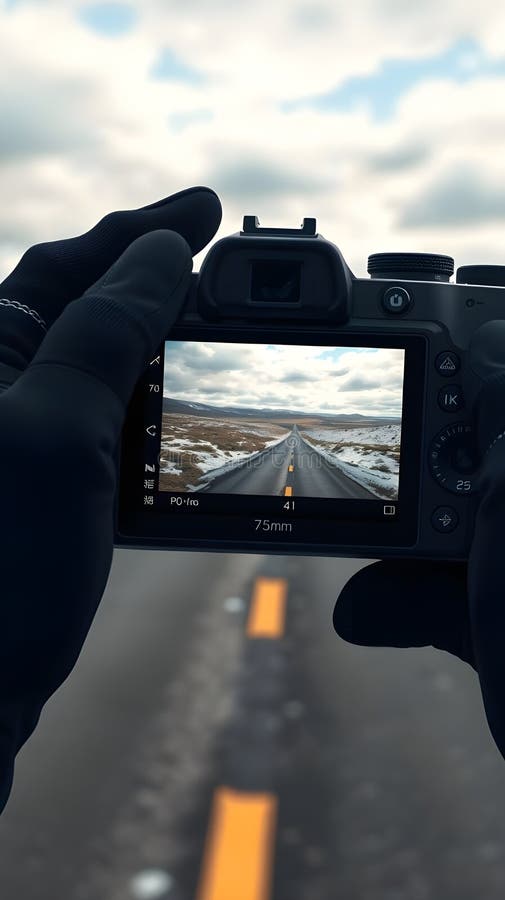 A Perspective Shot of a Scenic Landscape Stock Illustration ...