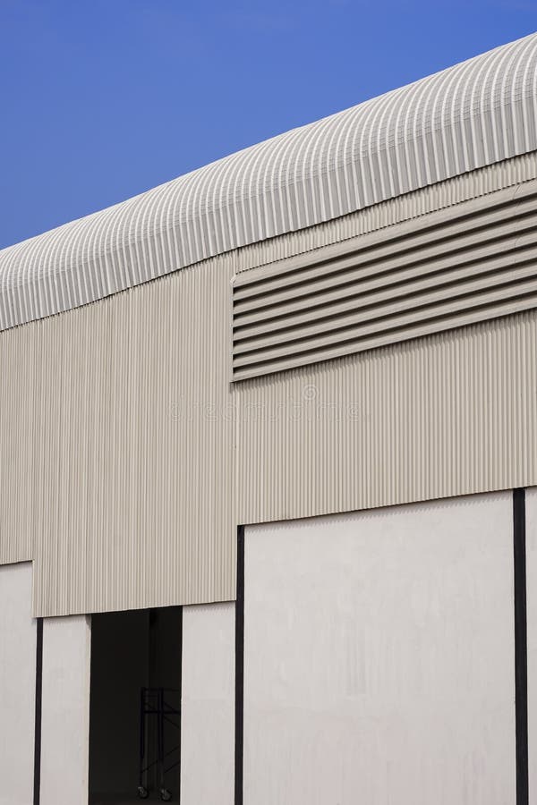 Corrugated Steel with Concrete Wall of Warehouse Building Structure in ...