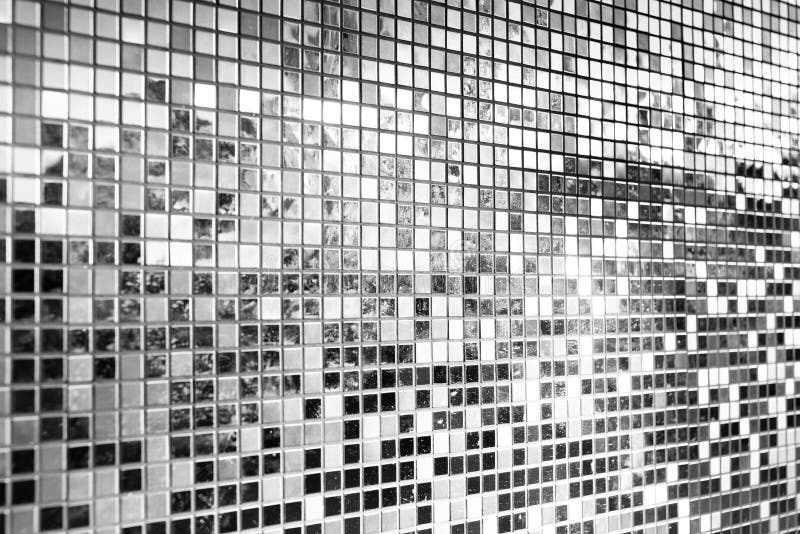 Perspective of Silver Square Mosaic Tiles for Texture Background Stock ...
