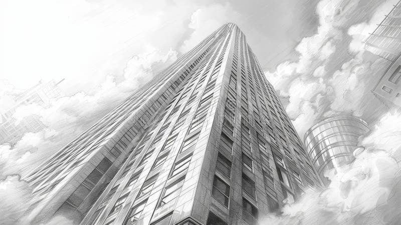 Perspective of a Skyscraper from Below - Generative Ai Stock ...