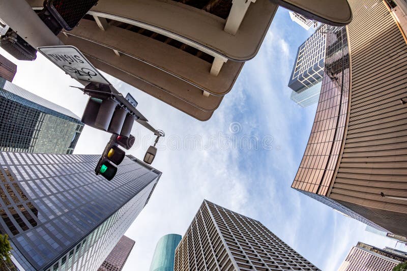 Perspective of Skyscraper I Houston from Street Level in Houston, Texas ...