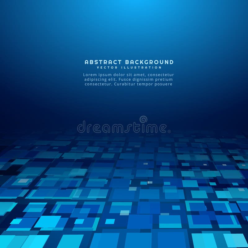 Perspective Square in Blue Background Stock Vector - Illustration of ...
